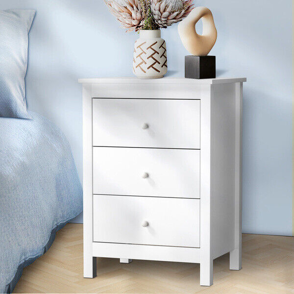 Hampton Three Drawers Bedside Table 23010 – Desks NZ